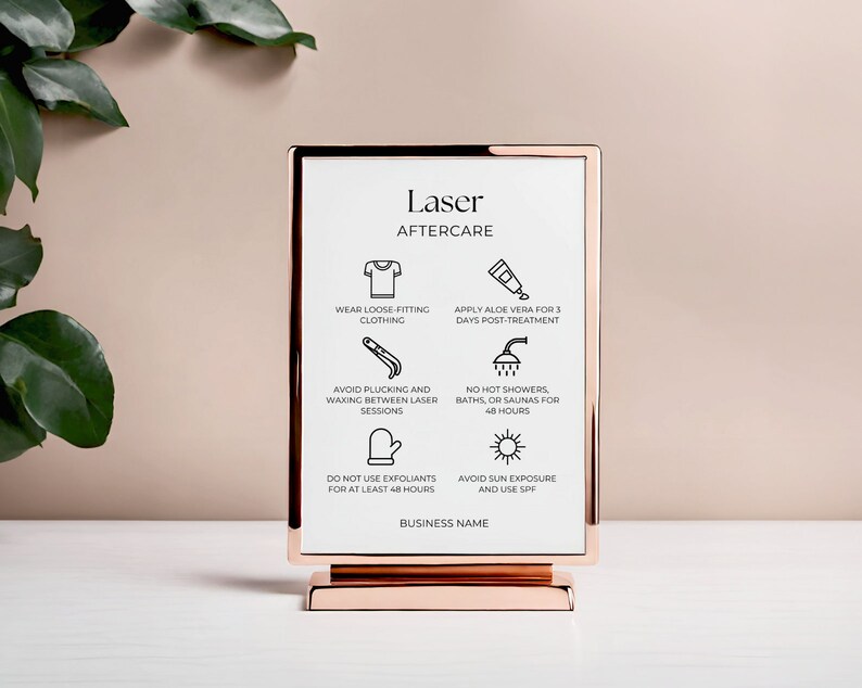 Laser Hair Removal Aftercare Sign Template | Canva | Salon Decor ...