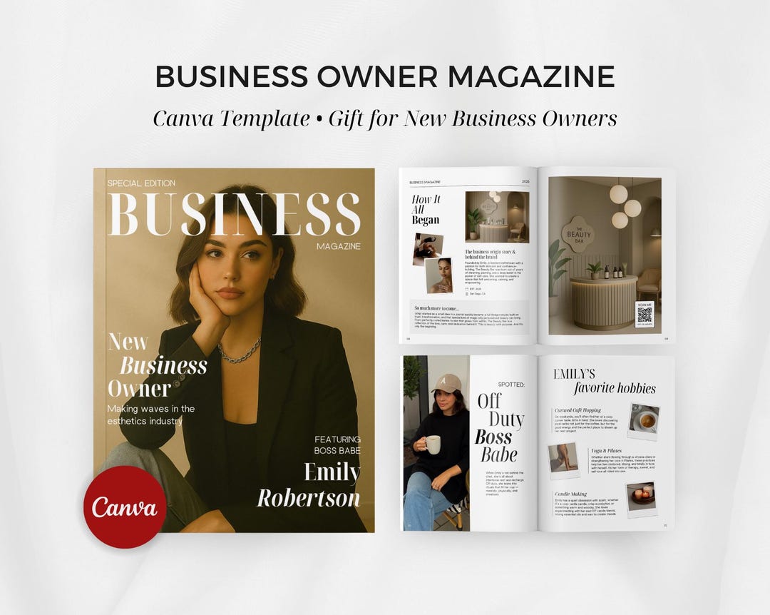 Business Owner Magazine Template | Personalized Business Owner Gift ...