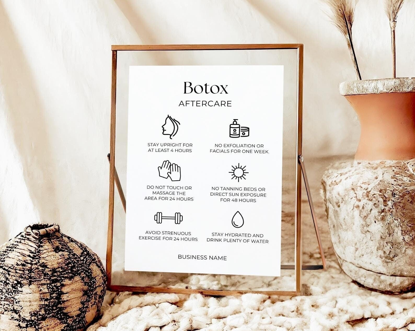 Botox Aftercare Sign Template | Canva | Botox Aftercare Advice ...