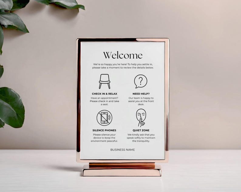 Spa Welcome Sign Template | Editable Canva Sign | Med Spa Printable ...