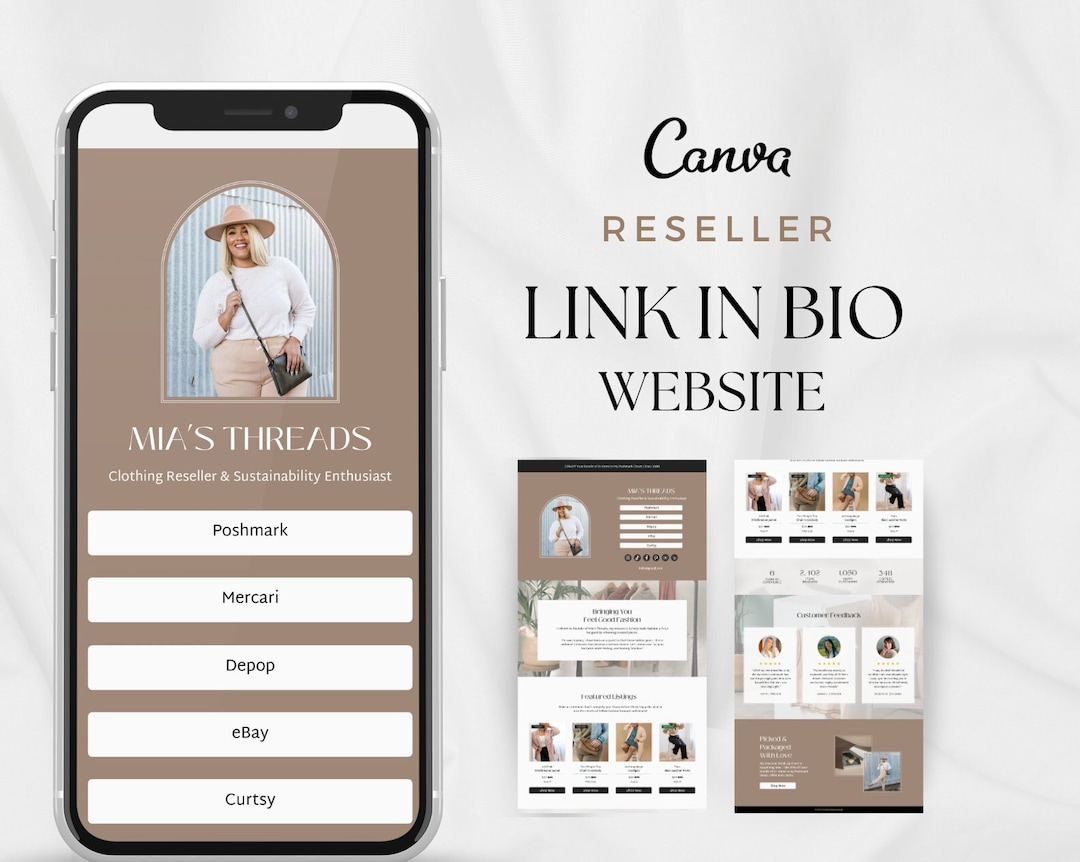 Reseller Link in Bio Website Template Canva IG Link in Bio Online ...