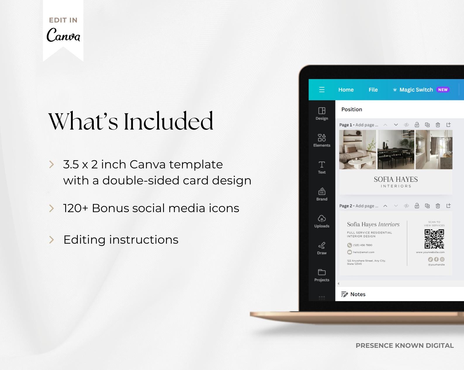 Interior Design Business Card Template | Canva | Interior Designer ...