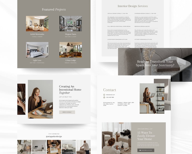 Interior Designer Canva Website Template | Interior Design Portfolio ...