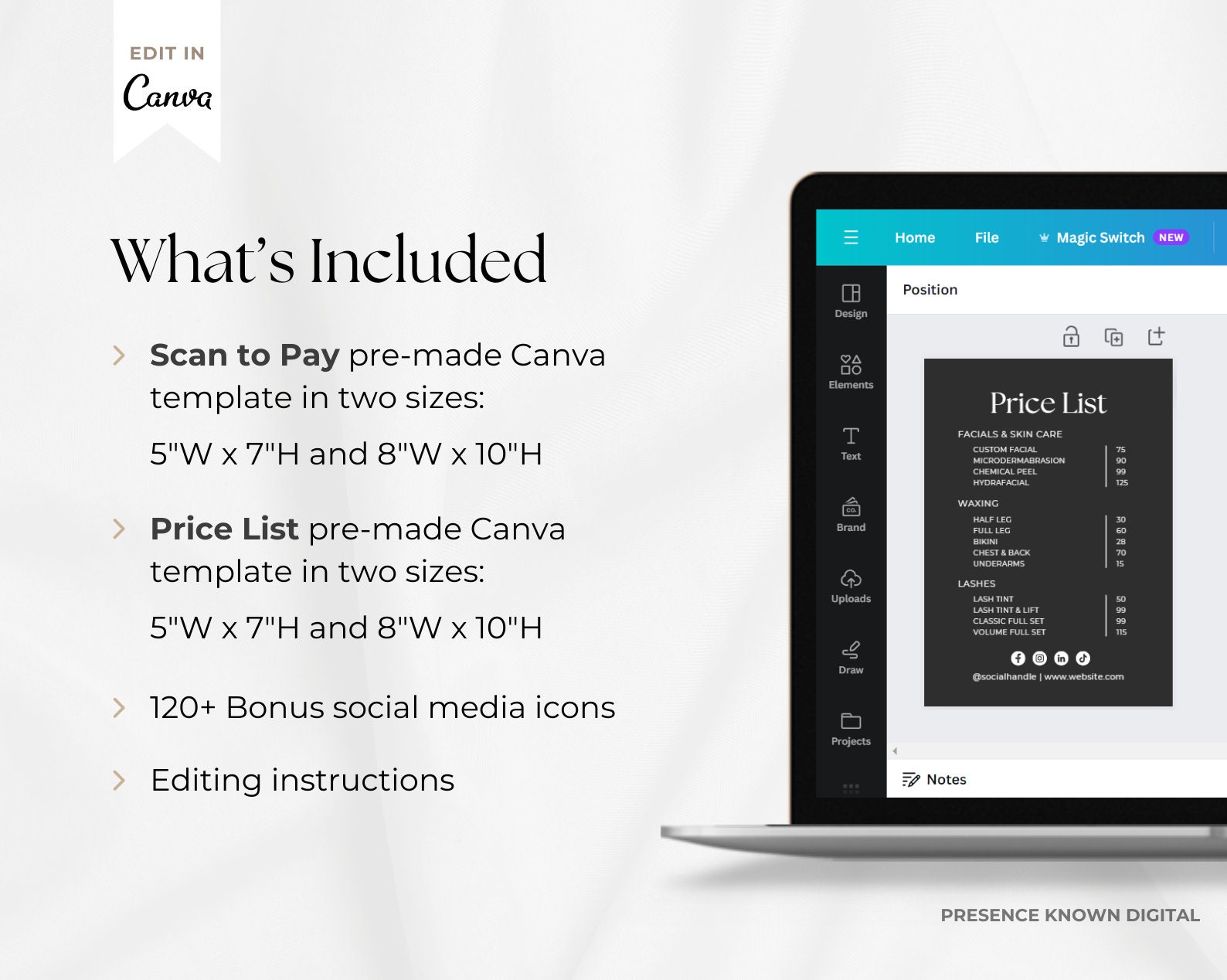 Scan to Pay Sign & Price List Template Set | Canva | QR Code Sign ...