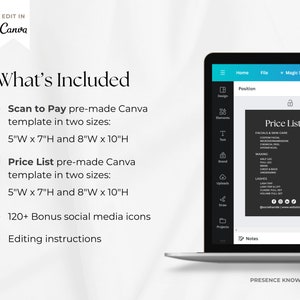 Scan to Pay Sign & Price List Template Set | Canva | QR Code Sign ...