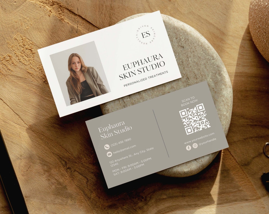 Esthetician Business Card Template Canva Skincare Printable Business ...