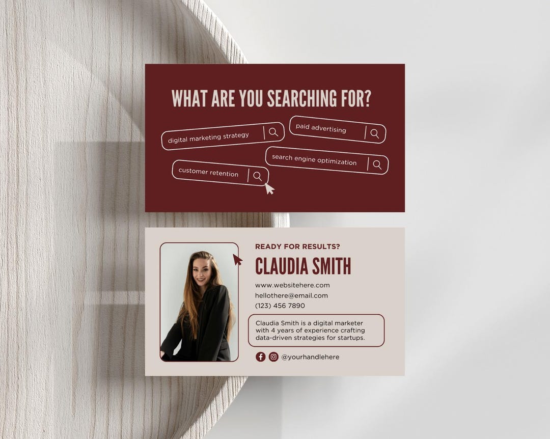 Marketing Manager Business Card Template, Social Media Manager Business ...