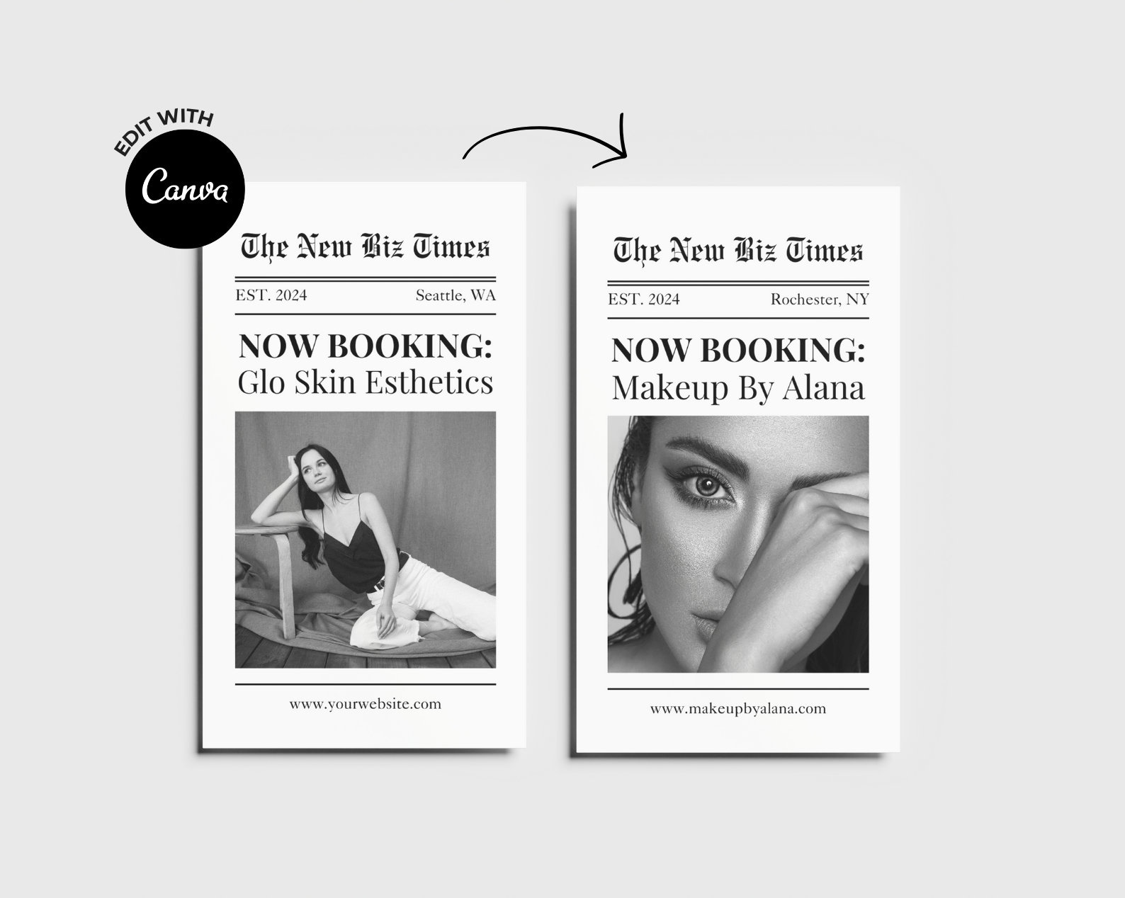 Newspaper Business Card Template | New Business Announcement, Newspaper ...