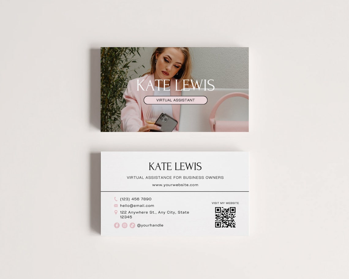 Virtual Assistant Business Card Template | Canva | Marketing Agency ...