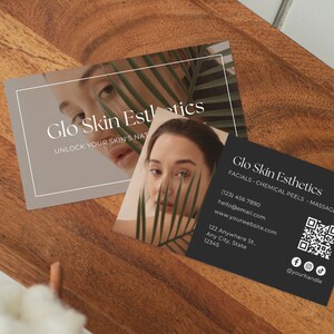 Esthetician Business Card Template | Canva Business Card | Skincare ...