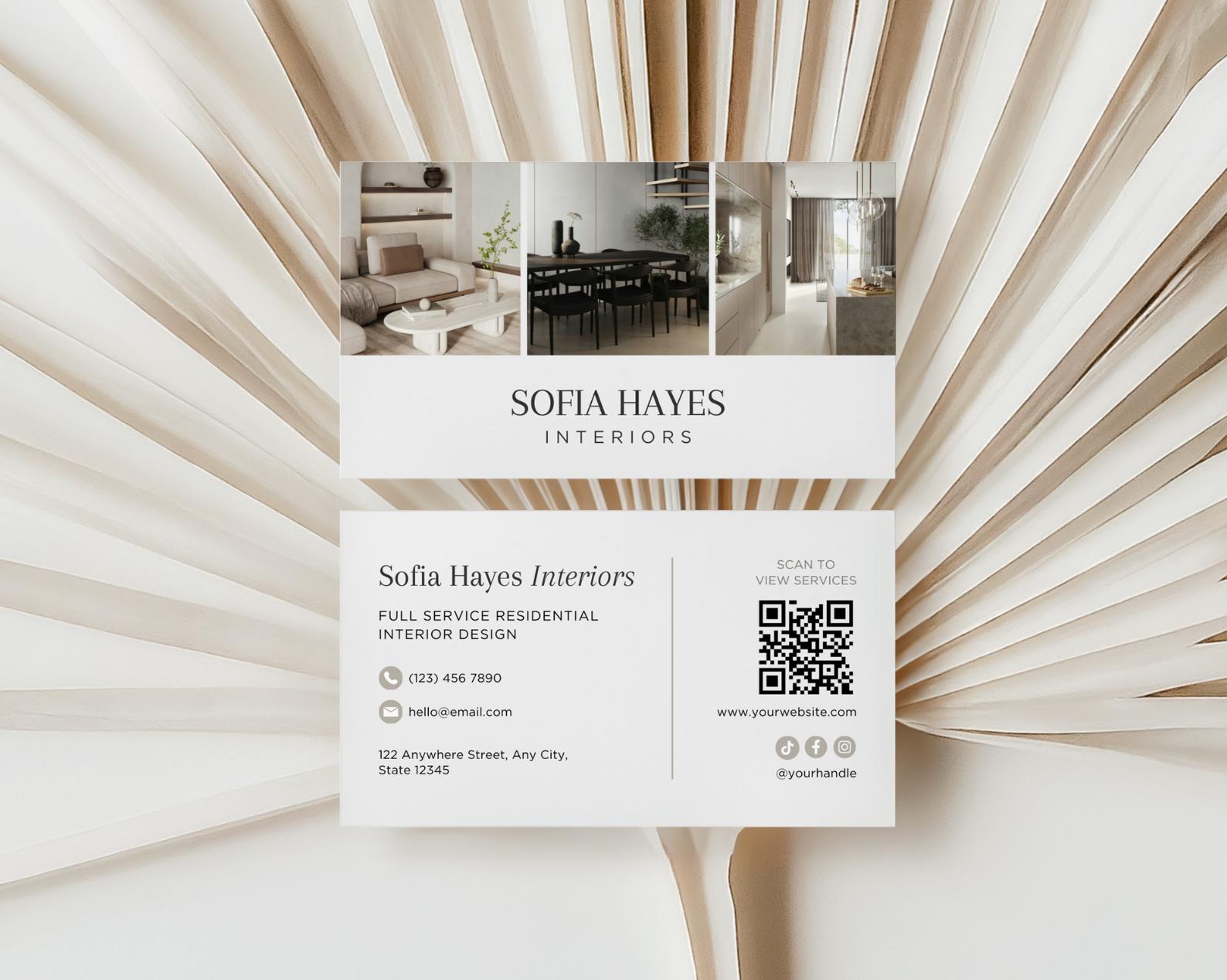 Interior Design Business Card Template | Canva | Interior Designer ...