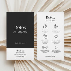 Botox Aftercare Card Template Canva | Editable Botox Care Card, Post ...