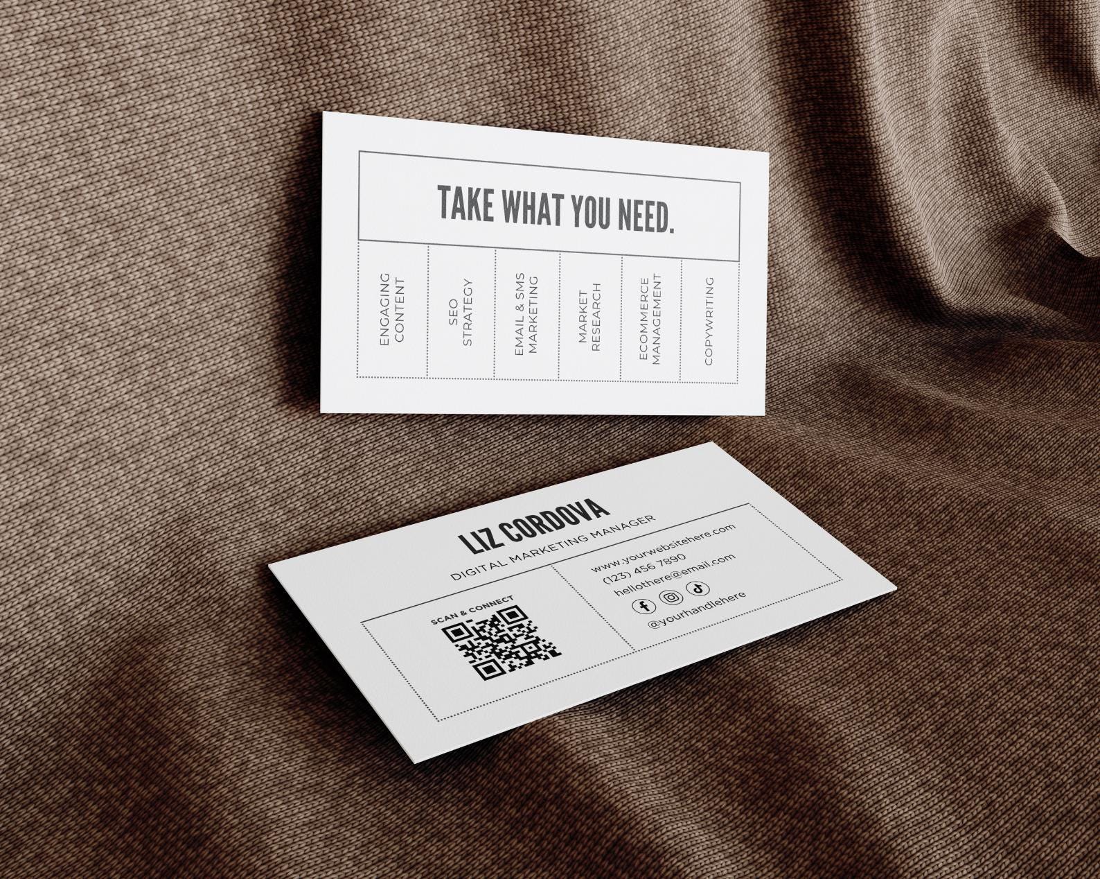 Marketing Manager Business Card Template, Social Media Manager Business ...