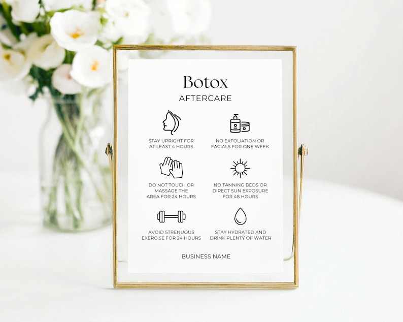 Botox Aftercare Sign Template | Canva | Botox Aftercare Advice ...