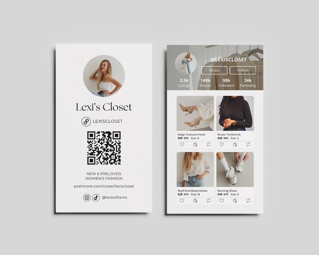 Poshmark Business Card Template, Reseller Business Card | Poshmark ...
