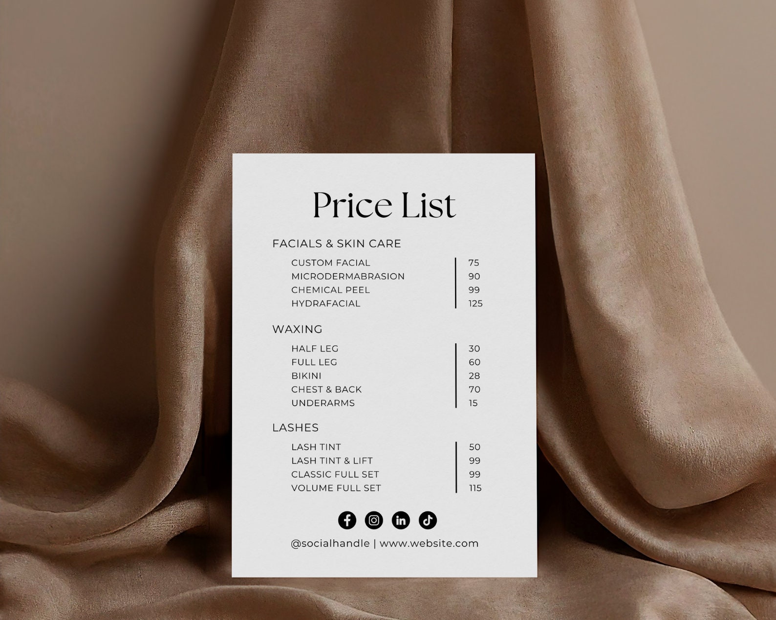 Price List Template | Canva | Service Menu, Service Price List Sign ...