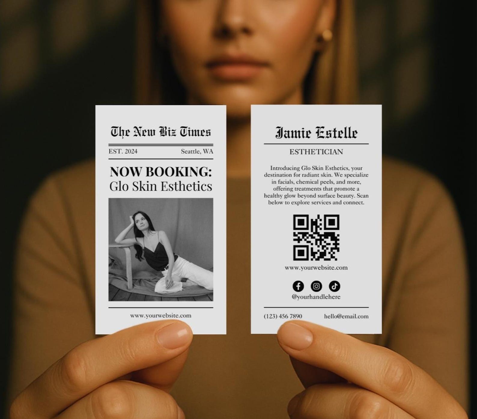Newspaper Business Card Template | New Business Announcement, Newspaper ...