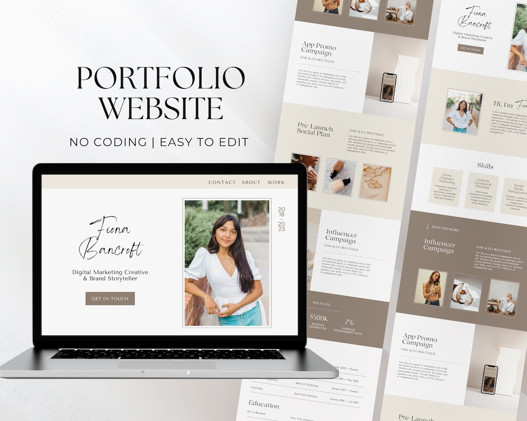 Portfolio Website Template for Marketers and Freelancers | Canva ...