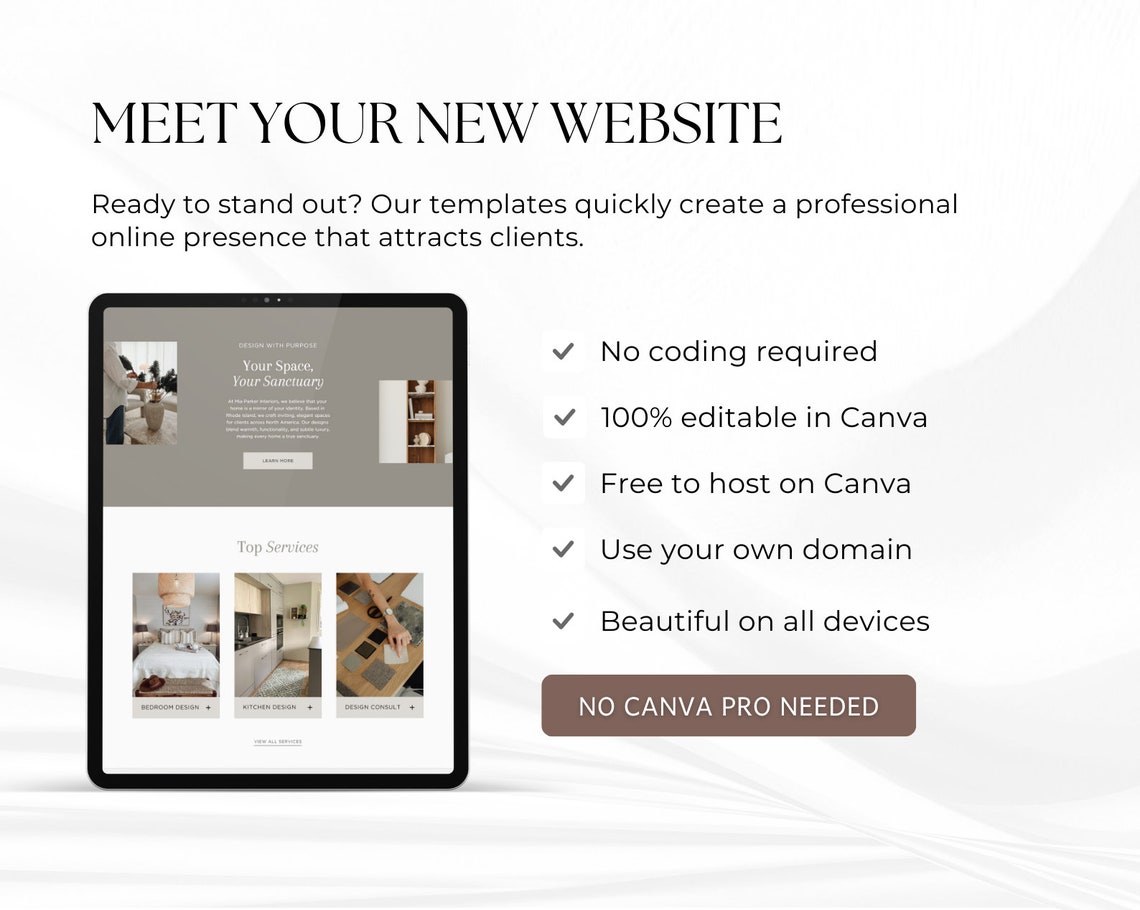 Interior Designer Canva Website Template | Interior Design Portfolio ...