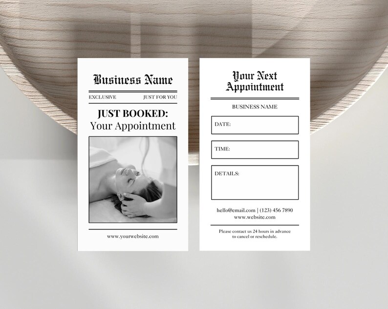 Appointment Reminder Card Template | Newspaper Business Card ...
