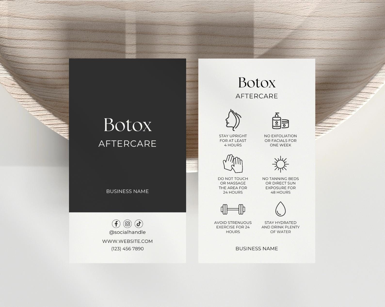 Botox Aftercare Card Template Canva | Editable Botox Care Card, Post ...
