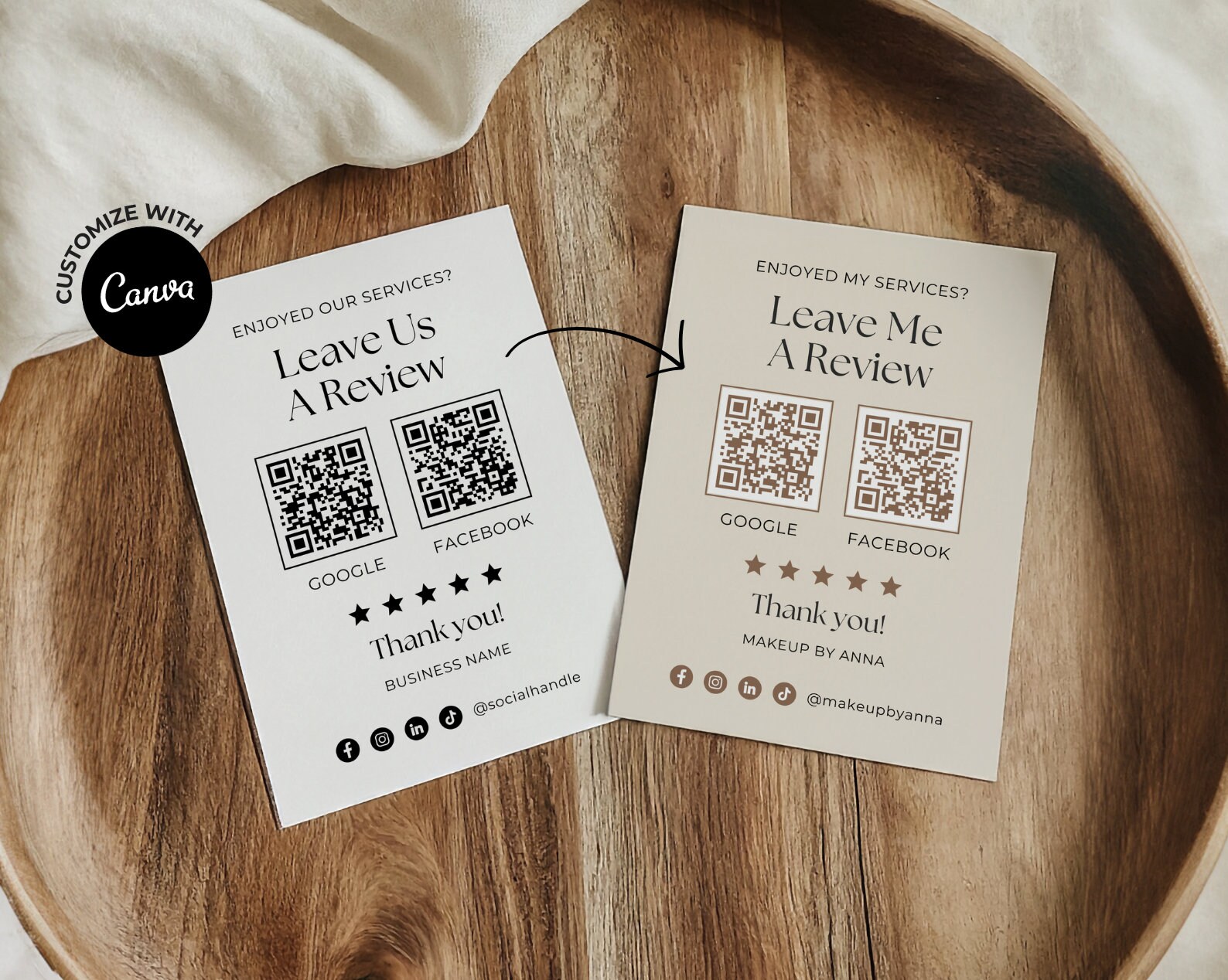 Leave a Review Sign Template | Canva | QR Code Sign | Facebook Review ...