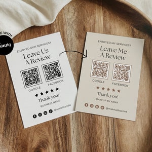 Leave a Review Sign Template | Canva | QR Code Sign | Facebook Review ...