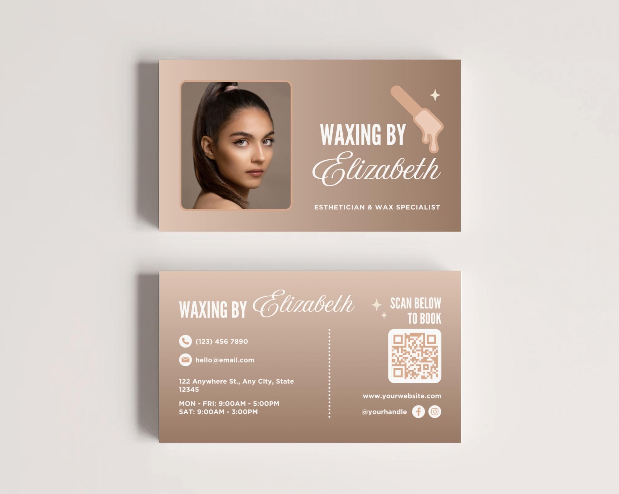 Waxing Business Card Template | Editable Esthetician Business Card ...