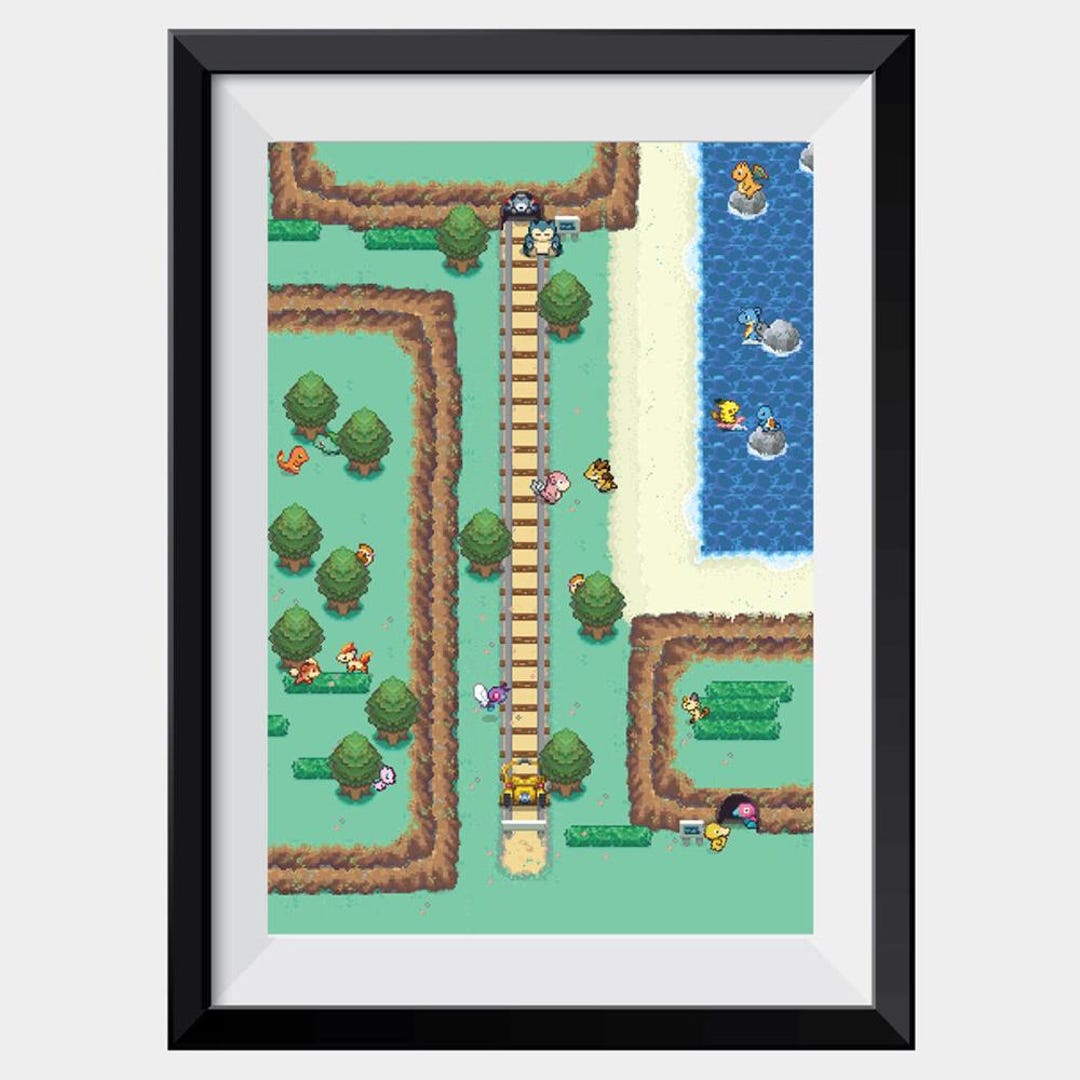 Pokemon Snap - Wall Print A5 Poster - Pixel Style Retro Video Game Gift ...