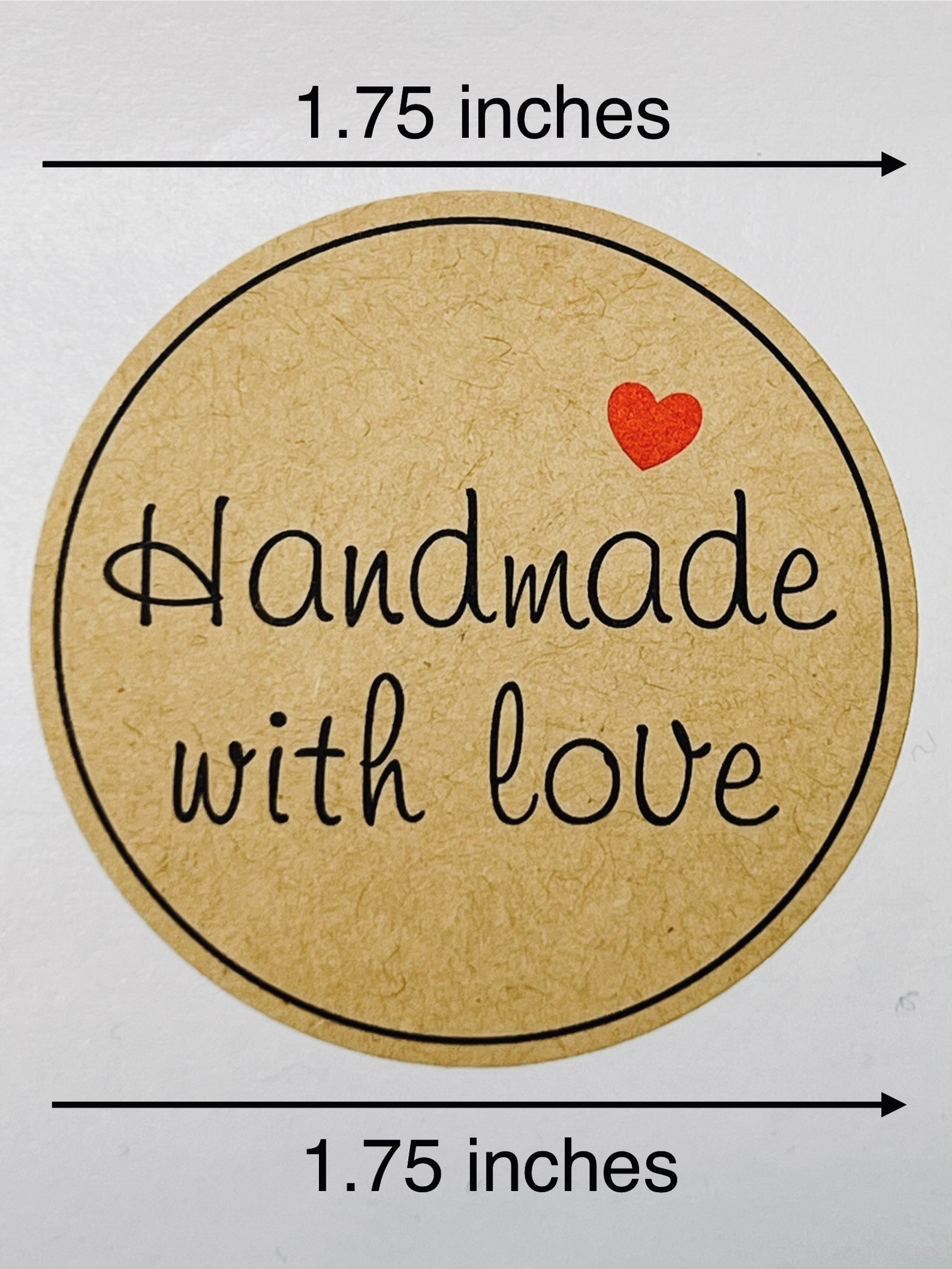 40 Just Under 2 Inch Handmade With Love Round Stickers. Large Round ...