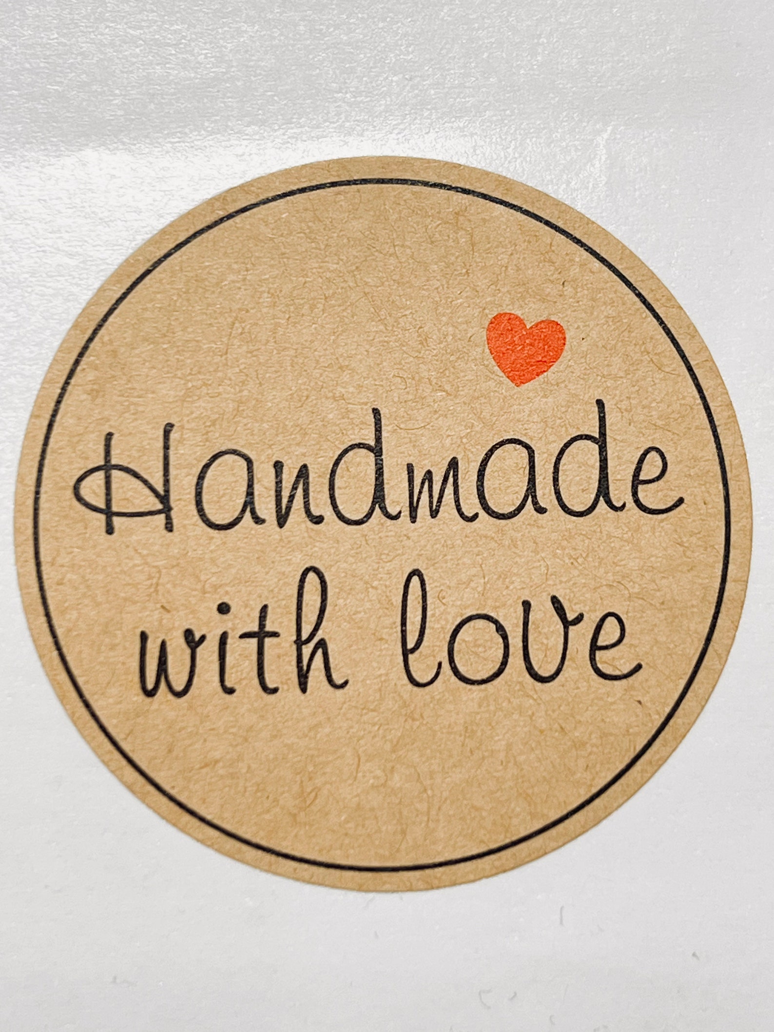 40 Just Under 2 Inch Handmade With Love Round Stickers. Large Round ...