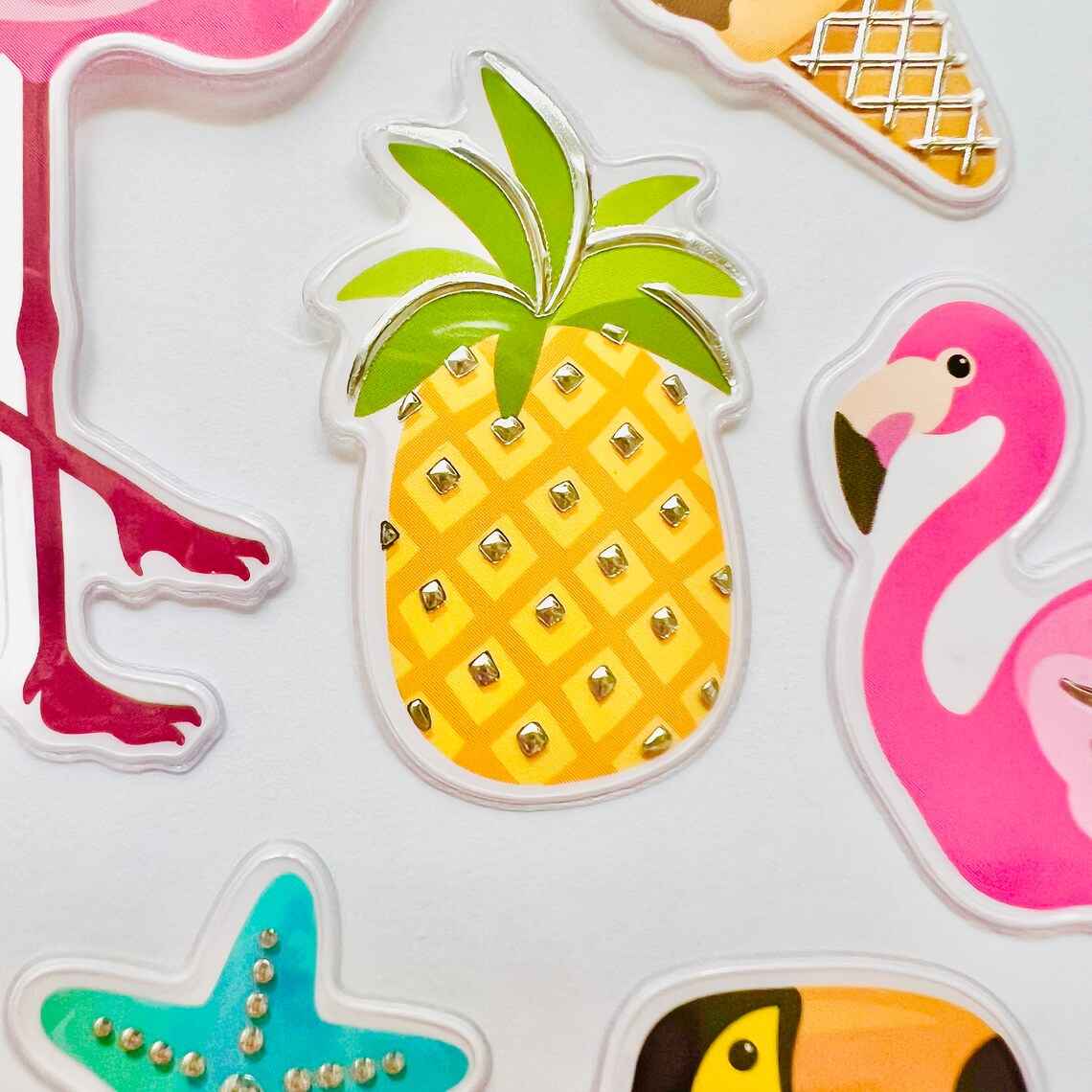 24 Tropical Stickers, Including Pink Flamingos, Toucans, Tropical ...