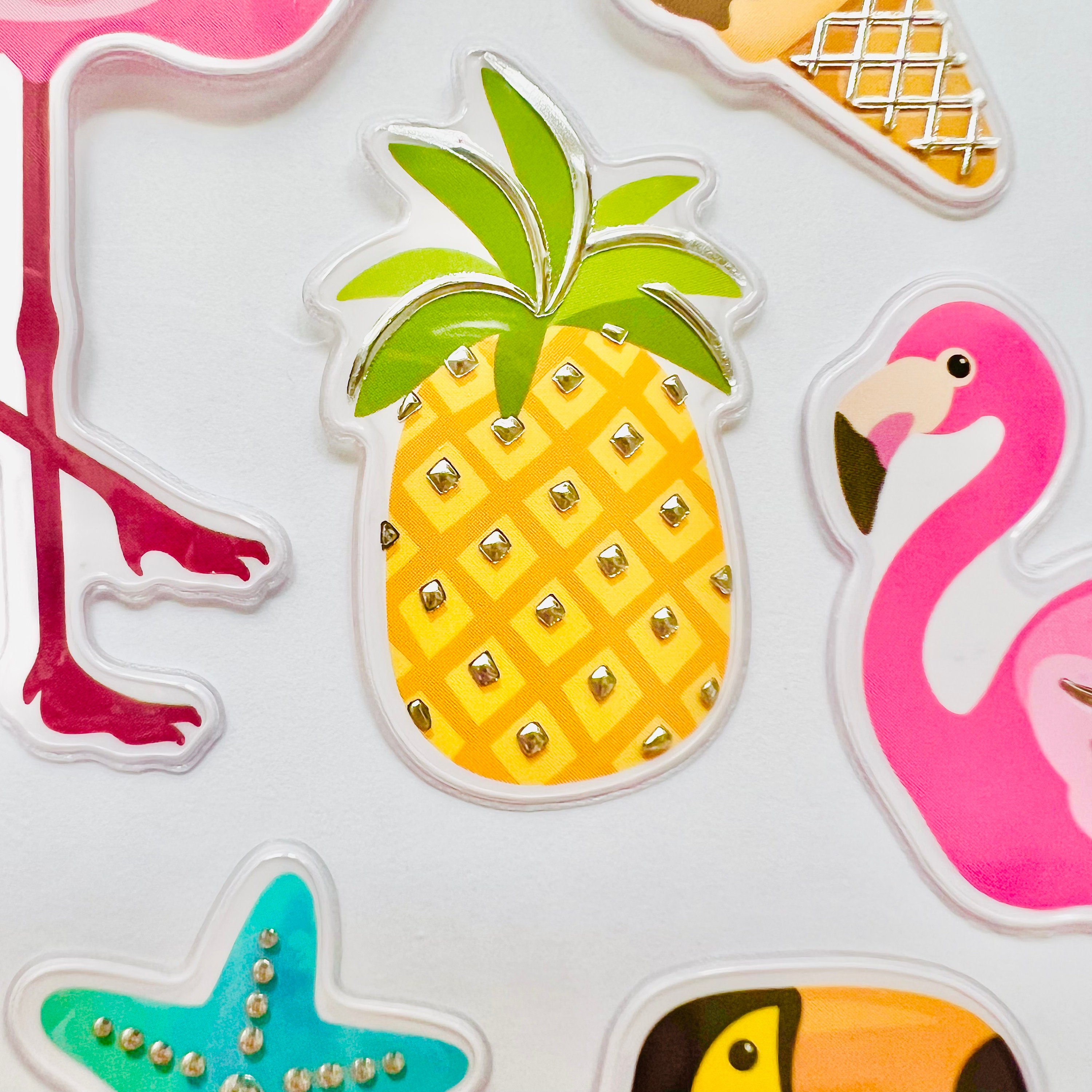 24 Tropical Stickers, Including Pink Flamingos, Toucans, Tropical ...