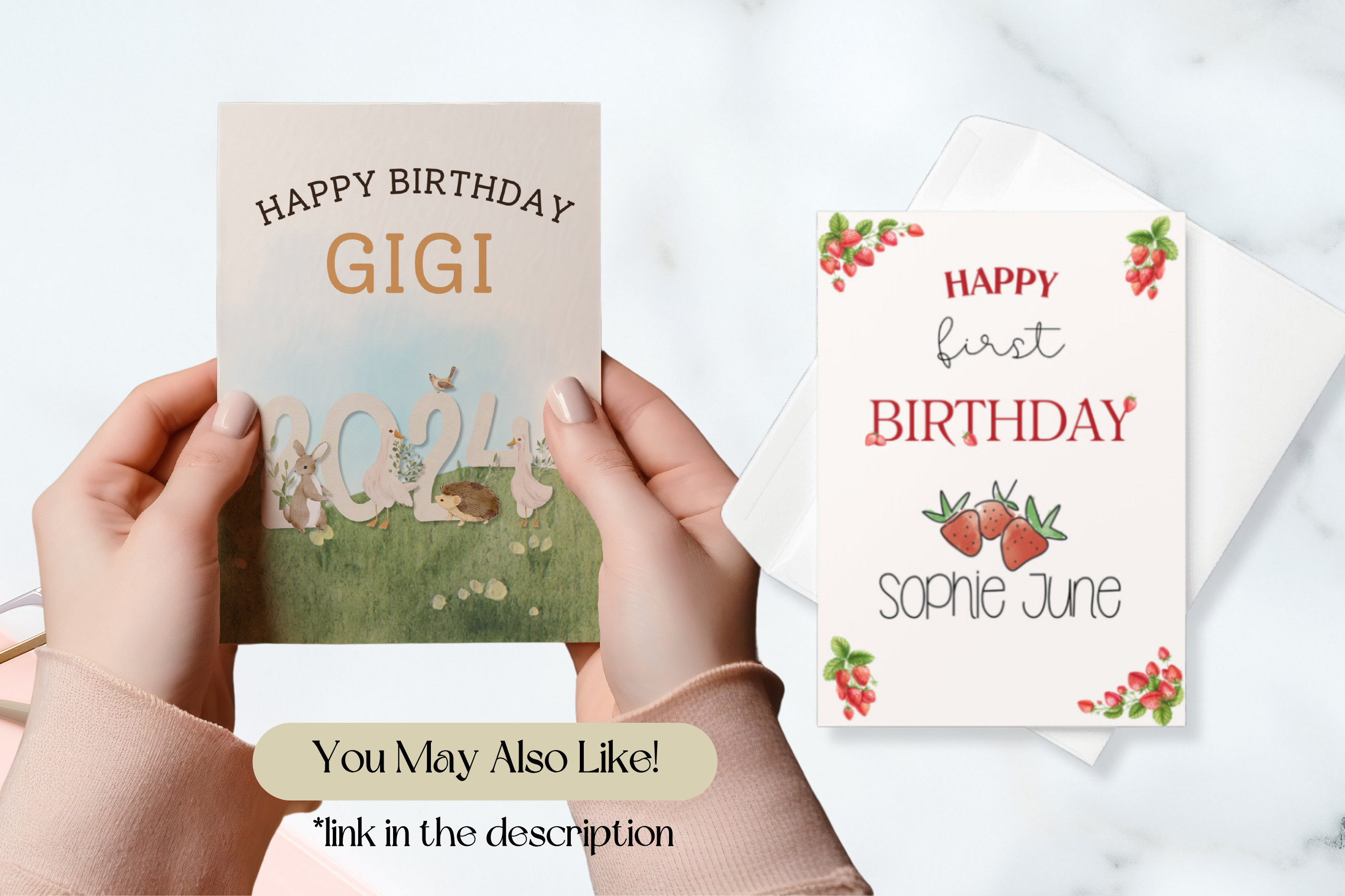 Berry First Birthday Card Digital Download Card for Baby Birthday Card ...