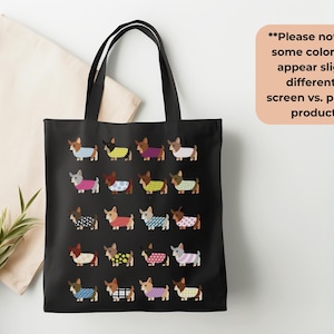 Cute Corgi Tote Bag Dog Mom Gift Tote Bag Canvas Dog Print Tote Bag ...