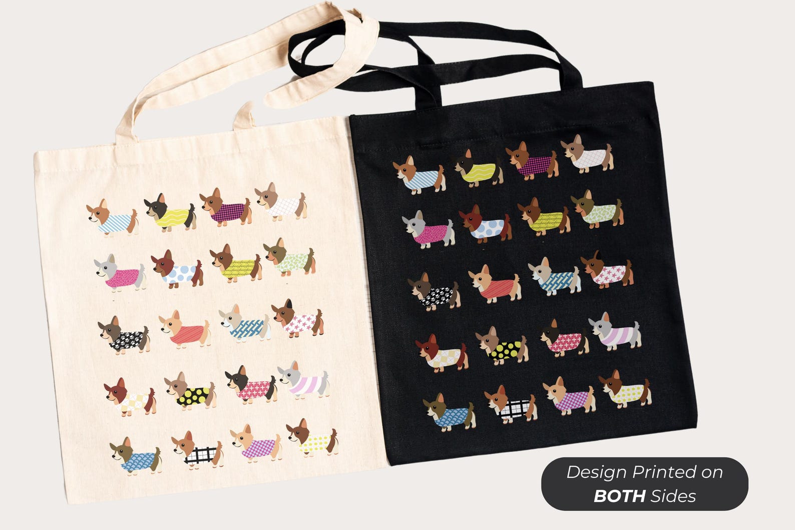 Cute Corgi Tote Bag Dog Mom Gift Tote Bag Canvas Dog Print Tote Bag ...
