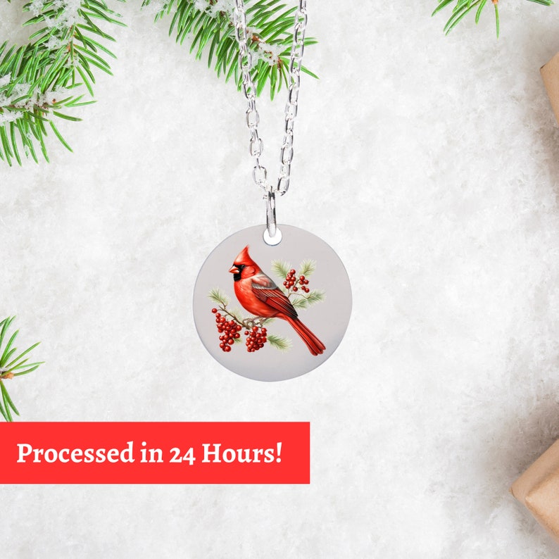 Cardinal Necklace Christmas Cardinal Necklace Sterling Silver Cardinal ...