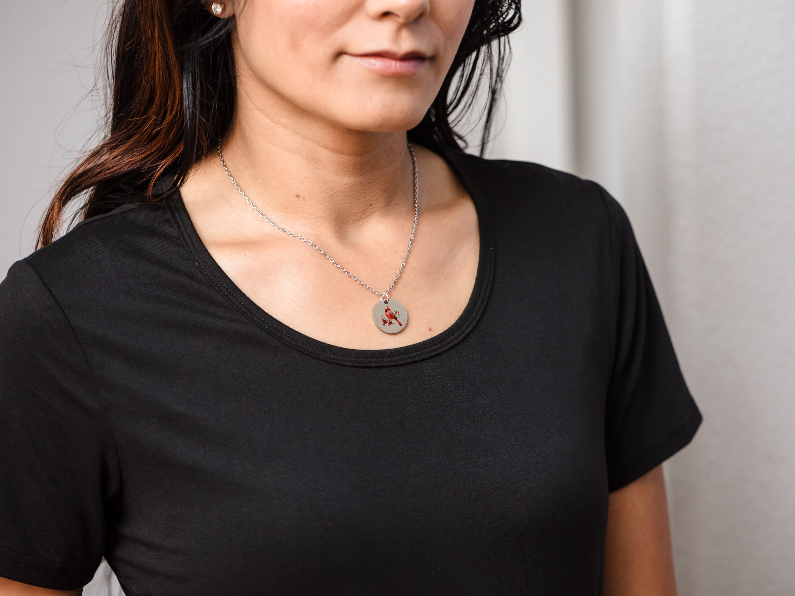 Cardinal Necklace Christmas Cardinal Necklace Sterling Silver Cardinal ...