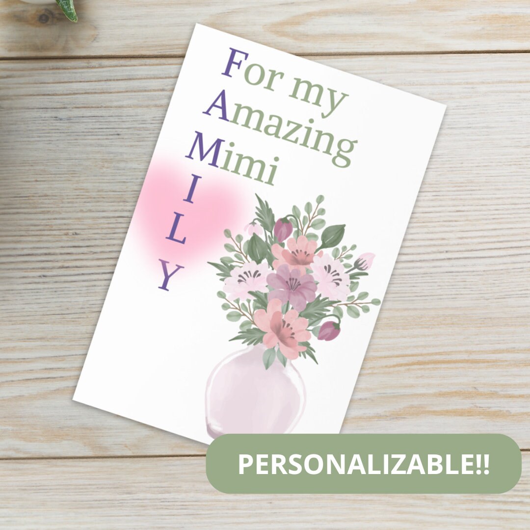 Personalized Mimi Birthday Card for Mimi Card for Birthday Mimi ...