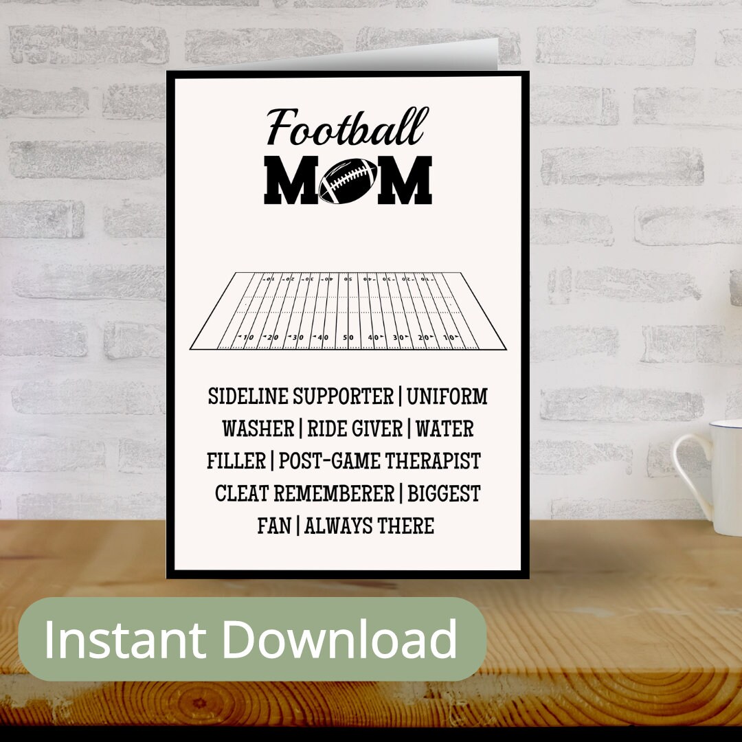 Football Mom Gift for Birthday Card for Mom Birthday Card for Mom From ...