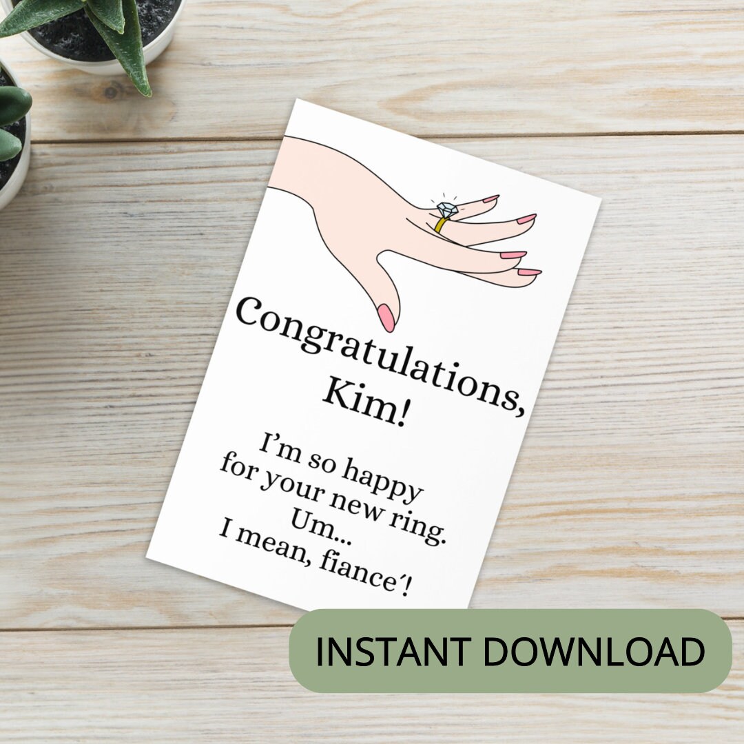 Engagement Congratulations Gift for Engagement Congrats Card ...