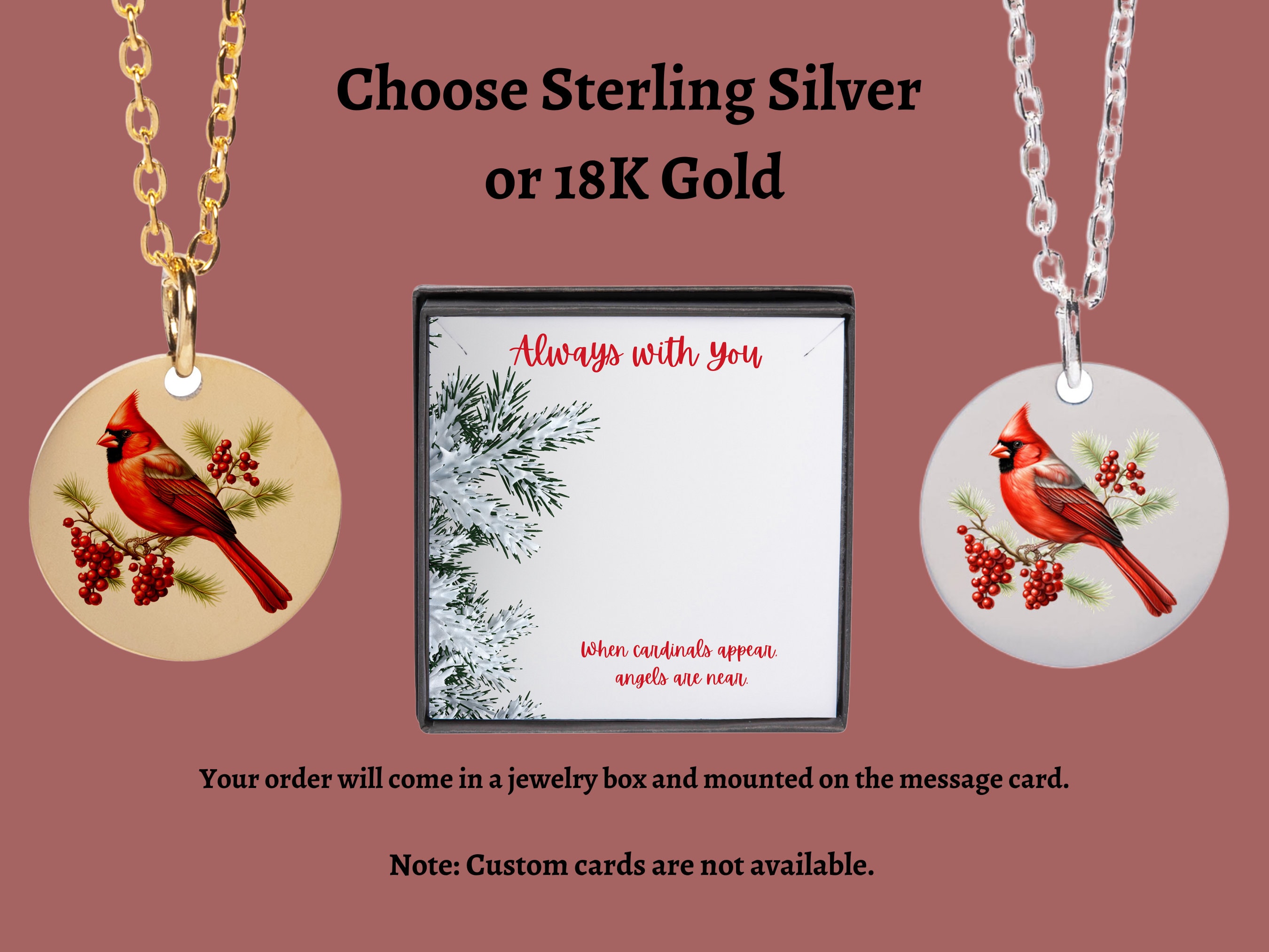Cardinal Necklace Christmas Cardinal Necklace Sterling Silver Cardinal ...
