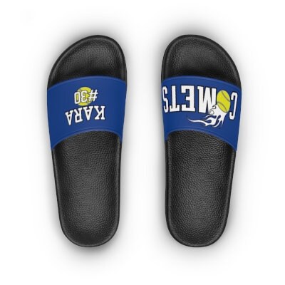 Custom Softball Slides, Personalized Sandals With Logo Name and Number ...