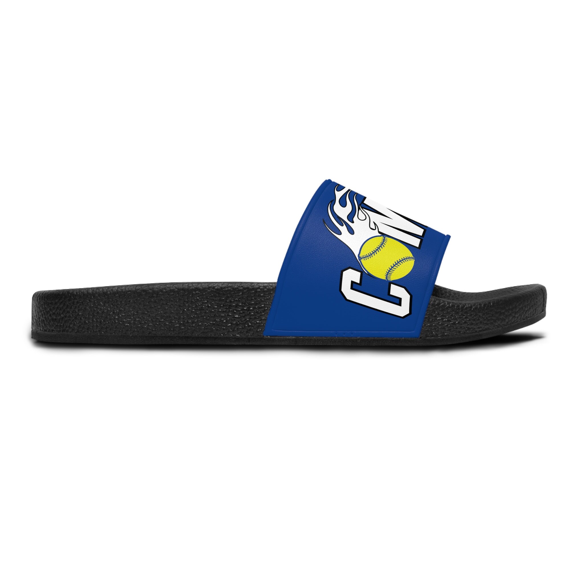 Custom Softball Slides, Personalized Sandals With Logo Name and Number ...
