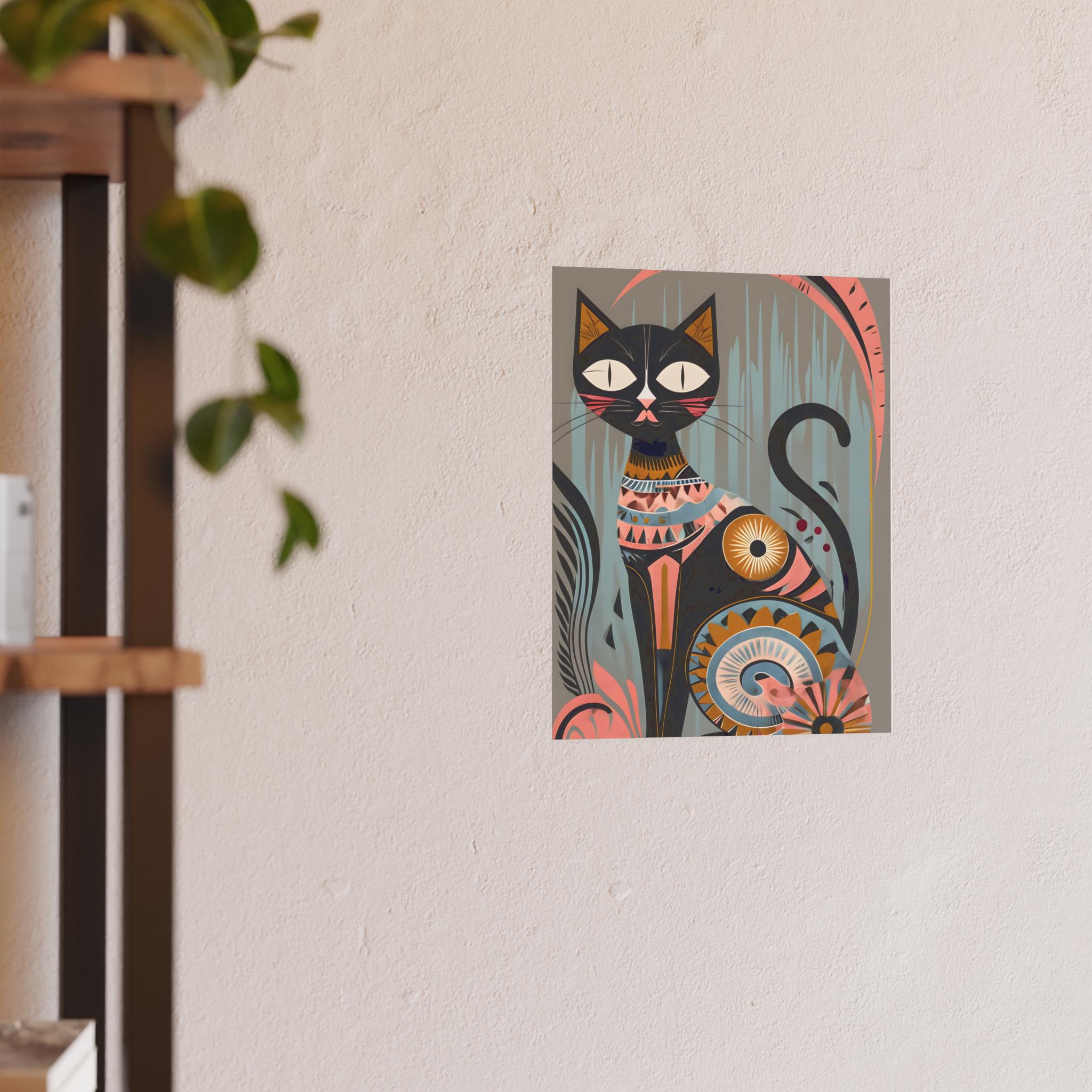 Art Deco Cat Wall Art Set 2/4 Matte Posters - Etsy