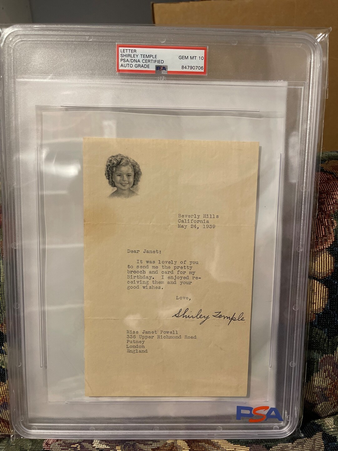 Shirley Temple Autograph Signed Letter PSA 10 GEM MINT - Etsy