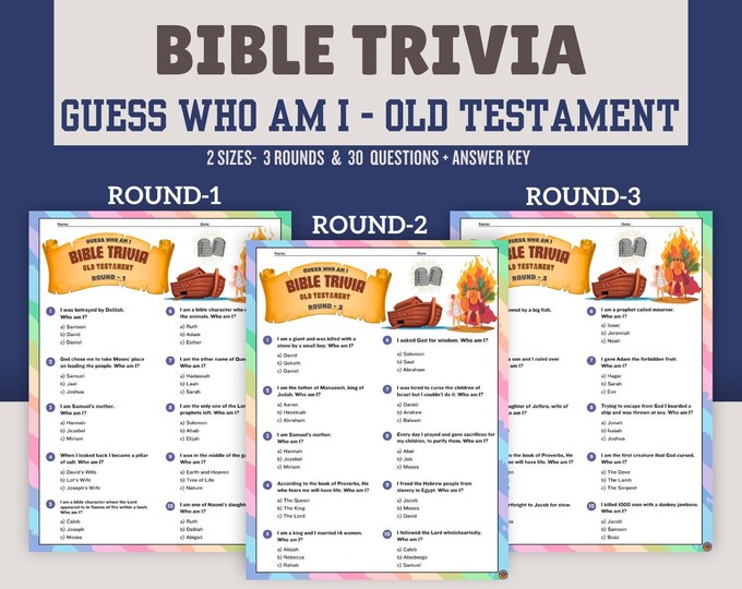 Old Testament Bible Trivia Game: 'who Am I' Quiz (PDF) - Etsy
