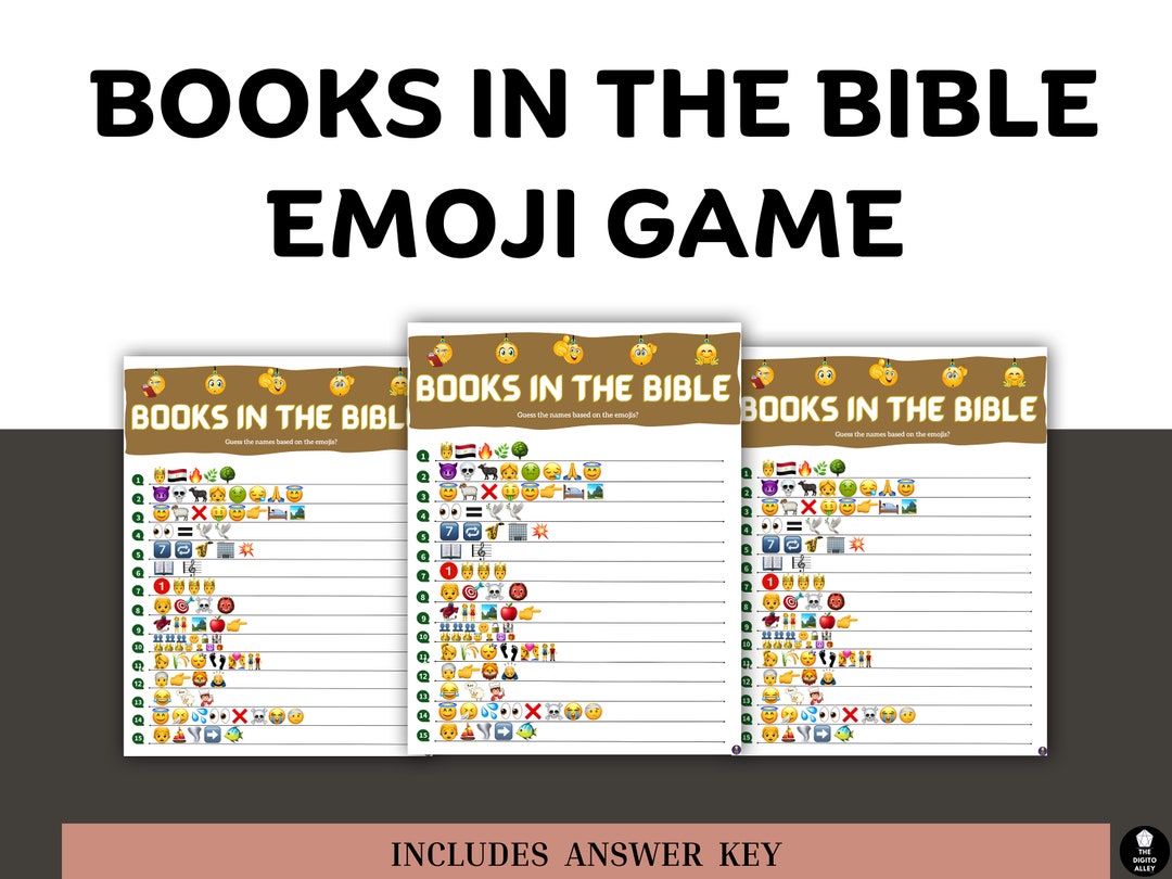 Books in the Bible Emoji Game Printable I Sunday School Games - Etsy