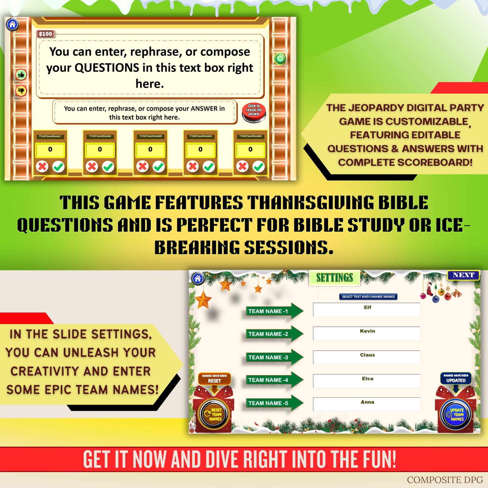 Bible Christmas Jeopardy Game | Fun Powerpoint Activity for Church ...