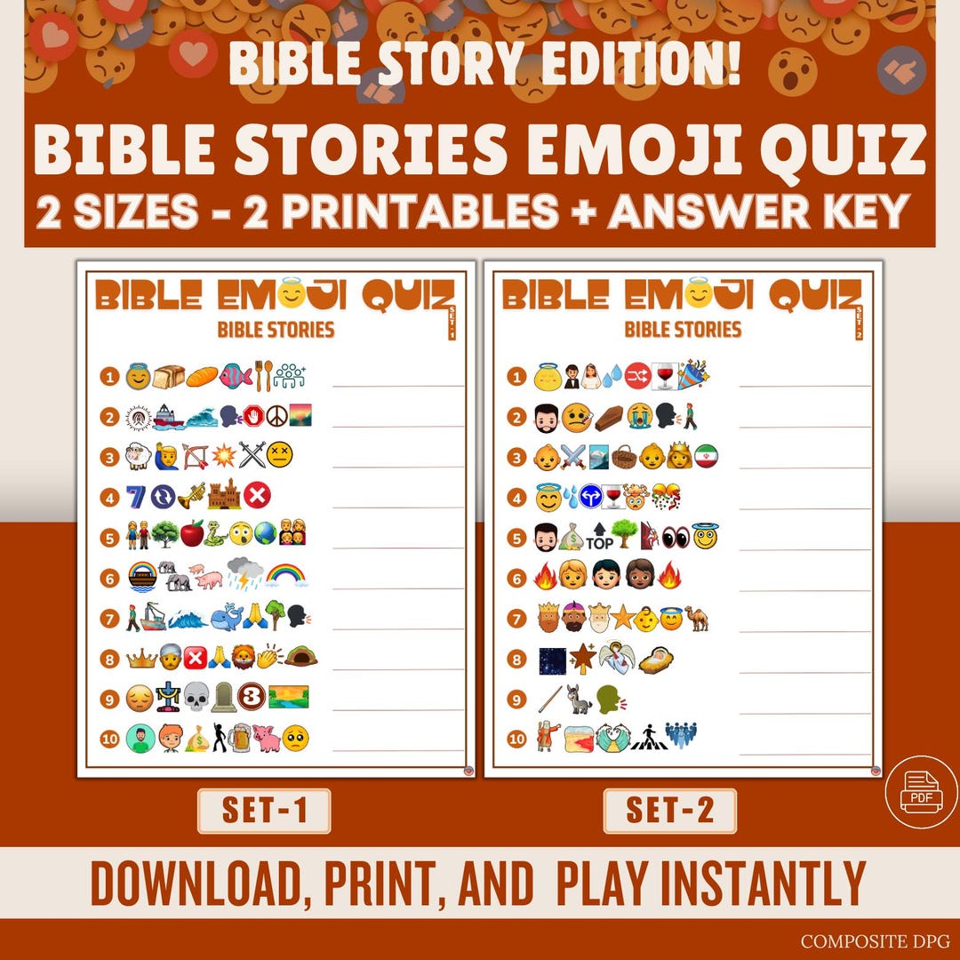 Bible Stories Emoji Quiz: Church Activity Game (PDF) - Etsy